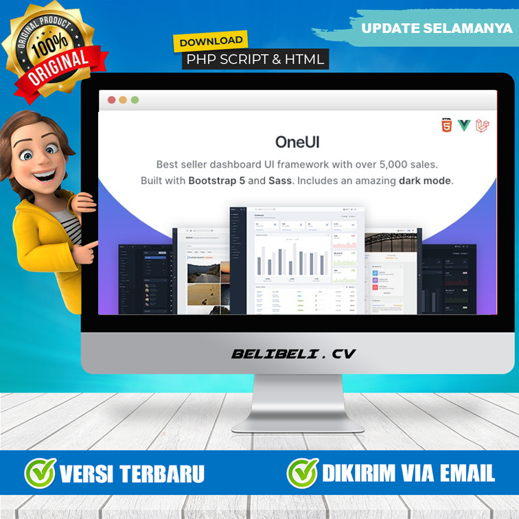 Jual Bootstrap 5 [ OneUI ] - Admin Dashboard Template, Vue Edition & Laravel 11 Starter Kit ...