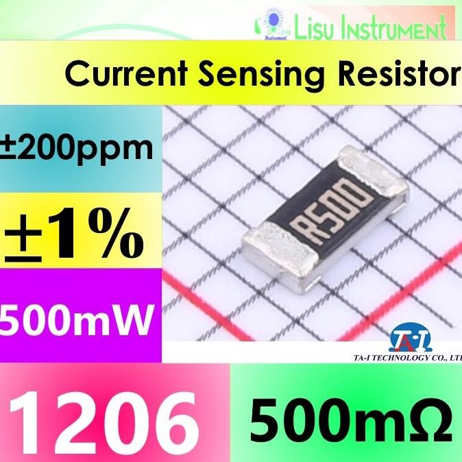 Jual Update (10) 500m 1206 1% 500mW 200ppm/ Current Sense Resistor ...