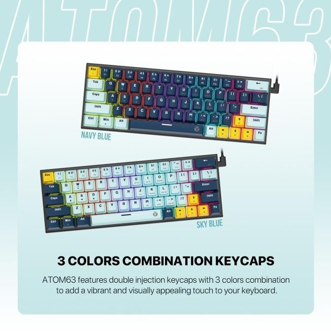Jual Fantech Atom63 Atom-63 Mk874V2 Mizu Edition Wired Mechanical ...