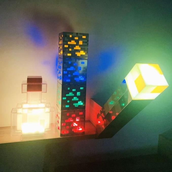 Jual Lampu minecraft torch, bee, creeper, axolotl, potion, ore murah ...