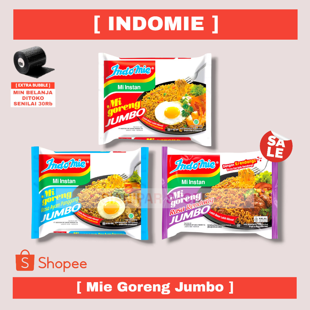 Jual INDOMIE MIE GORENG JUMBO PCK SPECIAL - JUMBO RENDANG - AYAM ...