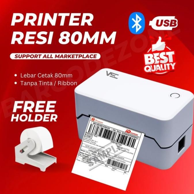 Jual Printer Barcode Thermal Bluetooth Vsc Lp 3200Ub 80Mm Cetak Resi Label Harga Co | Shopee ...