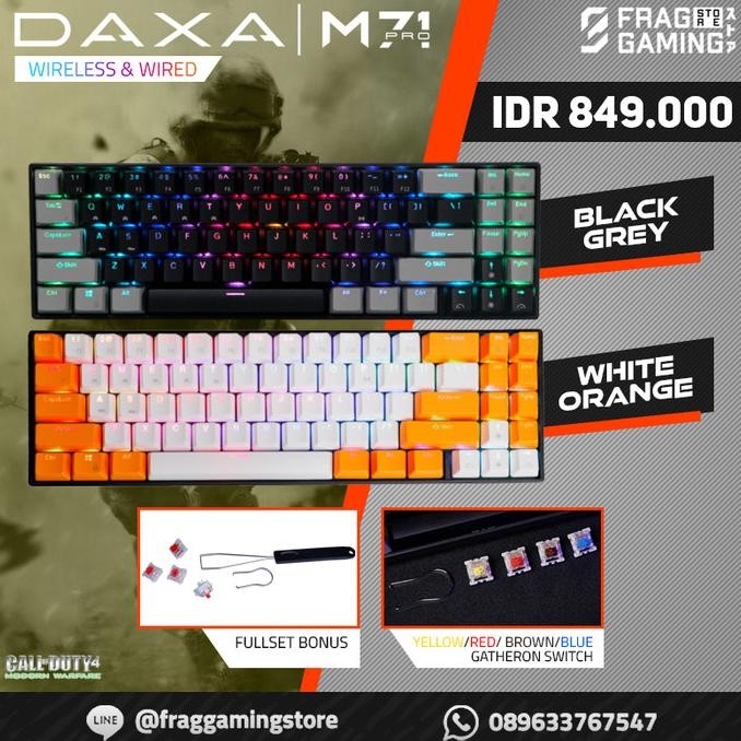 Jual Rexus Daxa M71PRO / M71 PRO Bluetooth Wireless Mechanical Keyboard ...