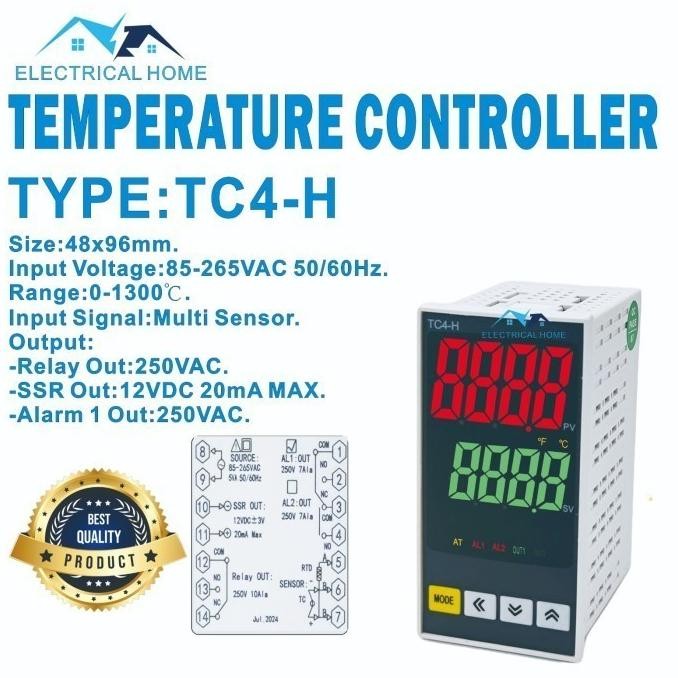 Jual Temperature Controller Thermo Meter Digital 48X96Mm Output Relay+Ssr 85-265Vac New Stok ...