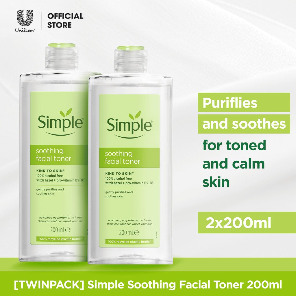 Jual Simple Soothing FACIAL TONER 200ml - Twinpack (2 x 200ml) - No ...