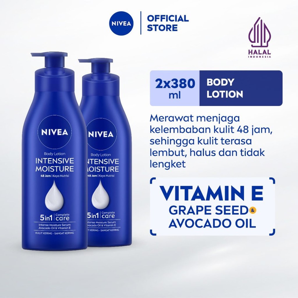 Jual Nivea Body Lotion Intensive & Moisture Lotion 380ml Twin Pack | Shopee Indonesia