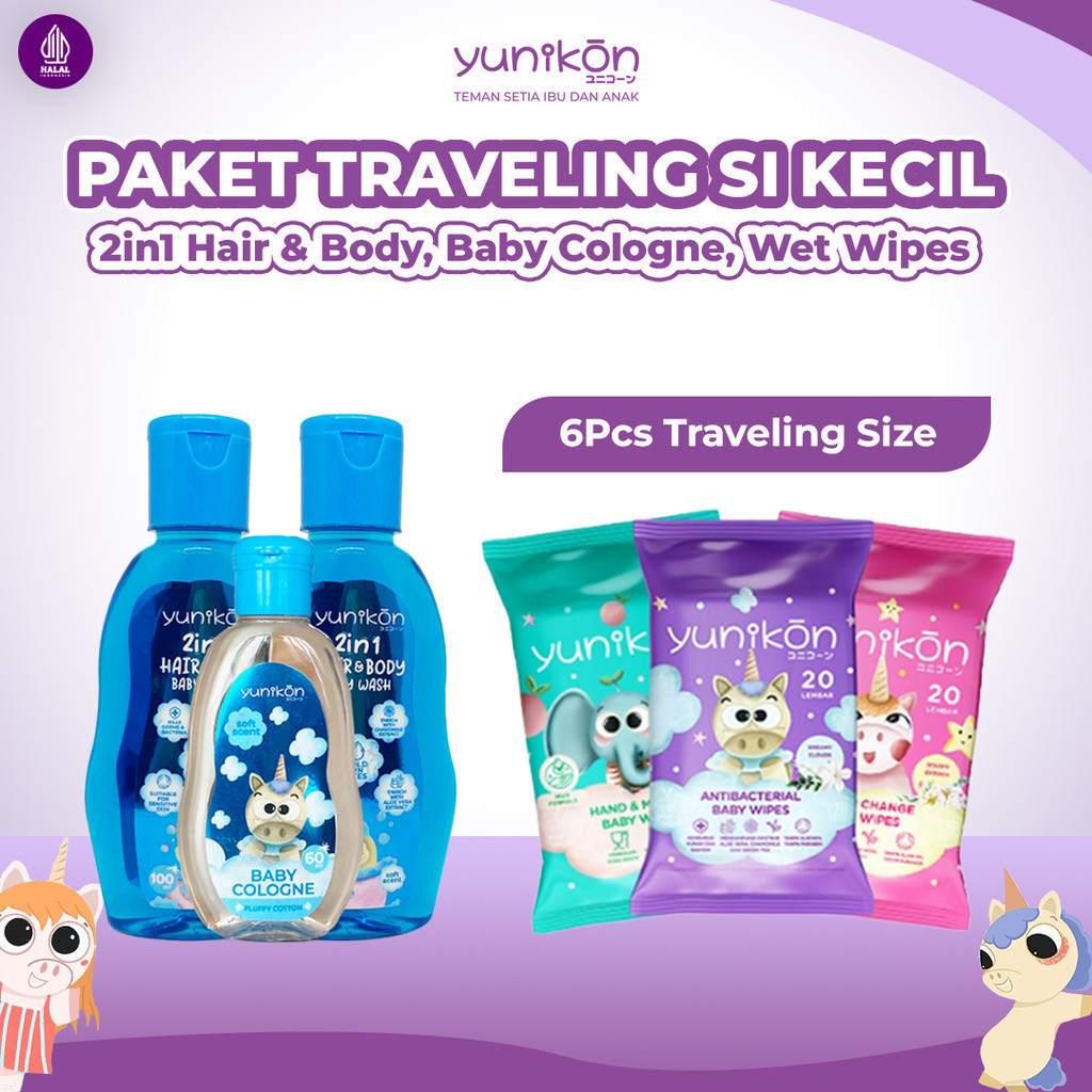 Jual [BUNDLING] Yunikon Paket Traveling Si Kecil (2in1 Hair & Body Baby ...