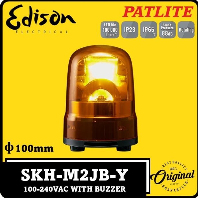 Jual Patlite Skh-M2Jb-Y 100-240Vac Amber/Yellow Led Rotary Lamp W ...