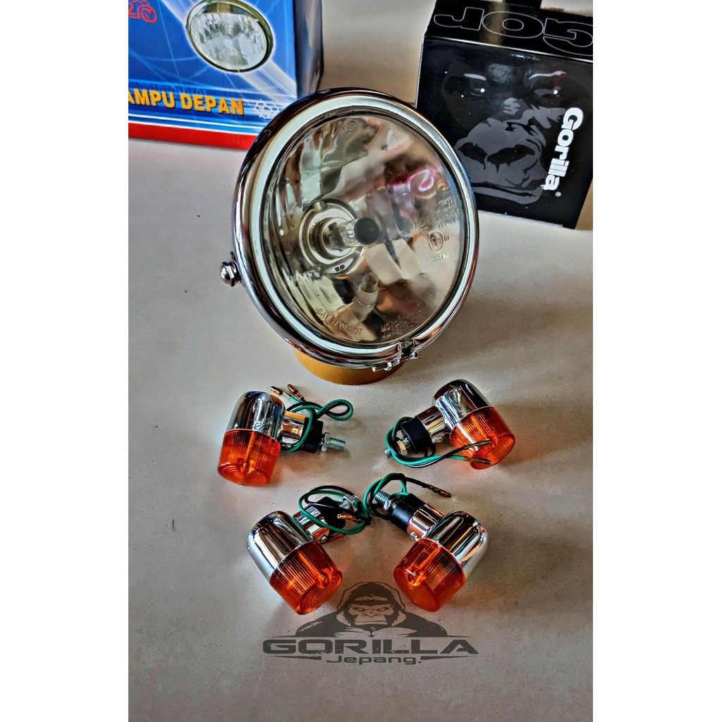 Jual lampu depan jute pesek set lampu sen bulat depan belakang all ...