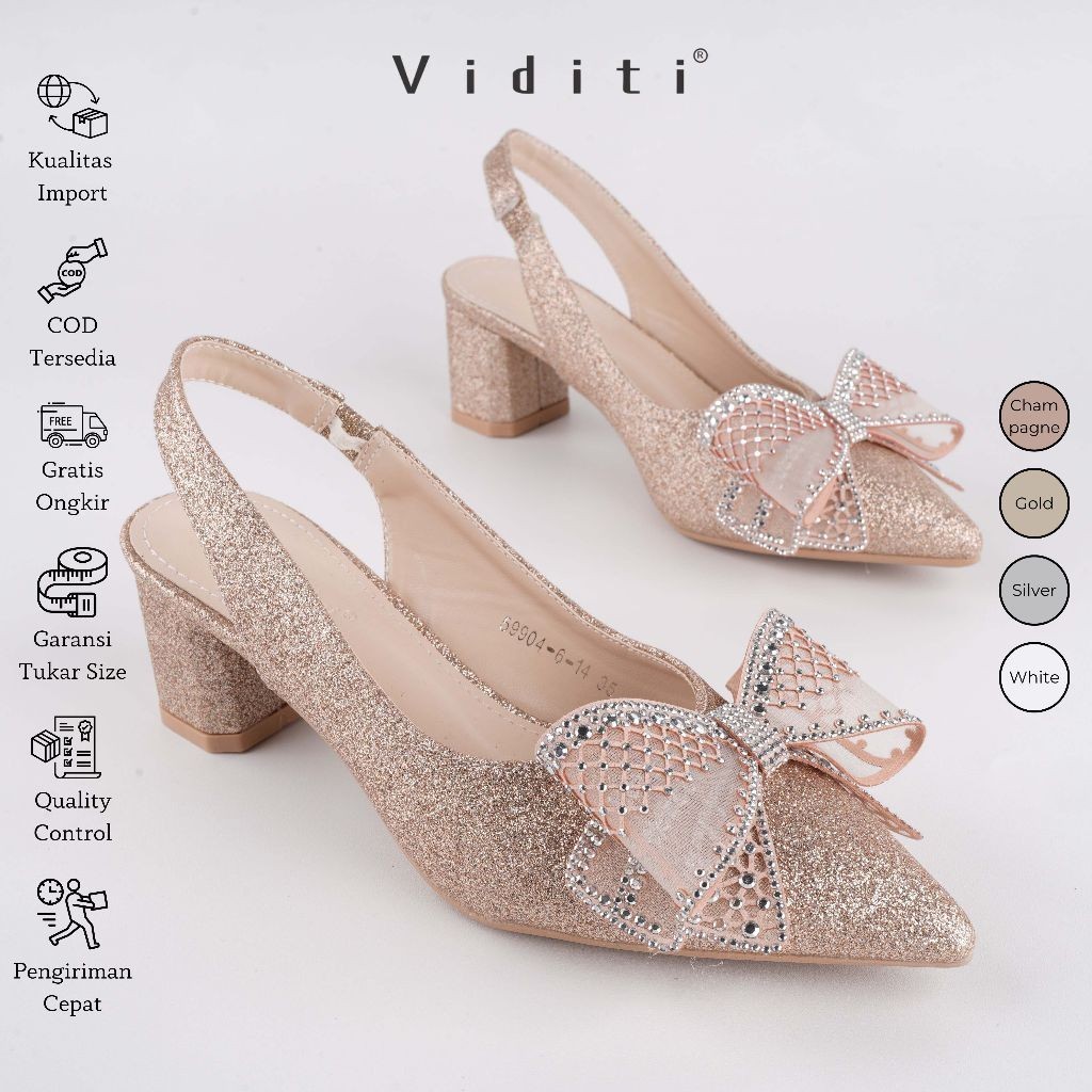 Jual Viditi Natasha Sling Back Block Heels | Shoes | Sepatu Import ...