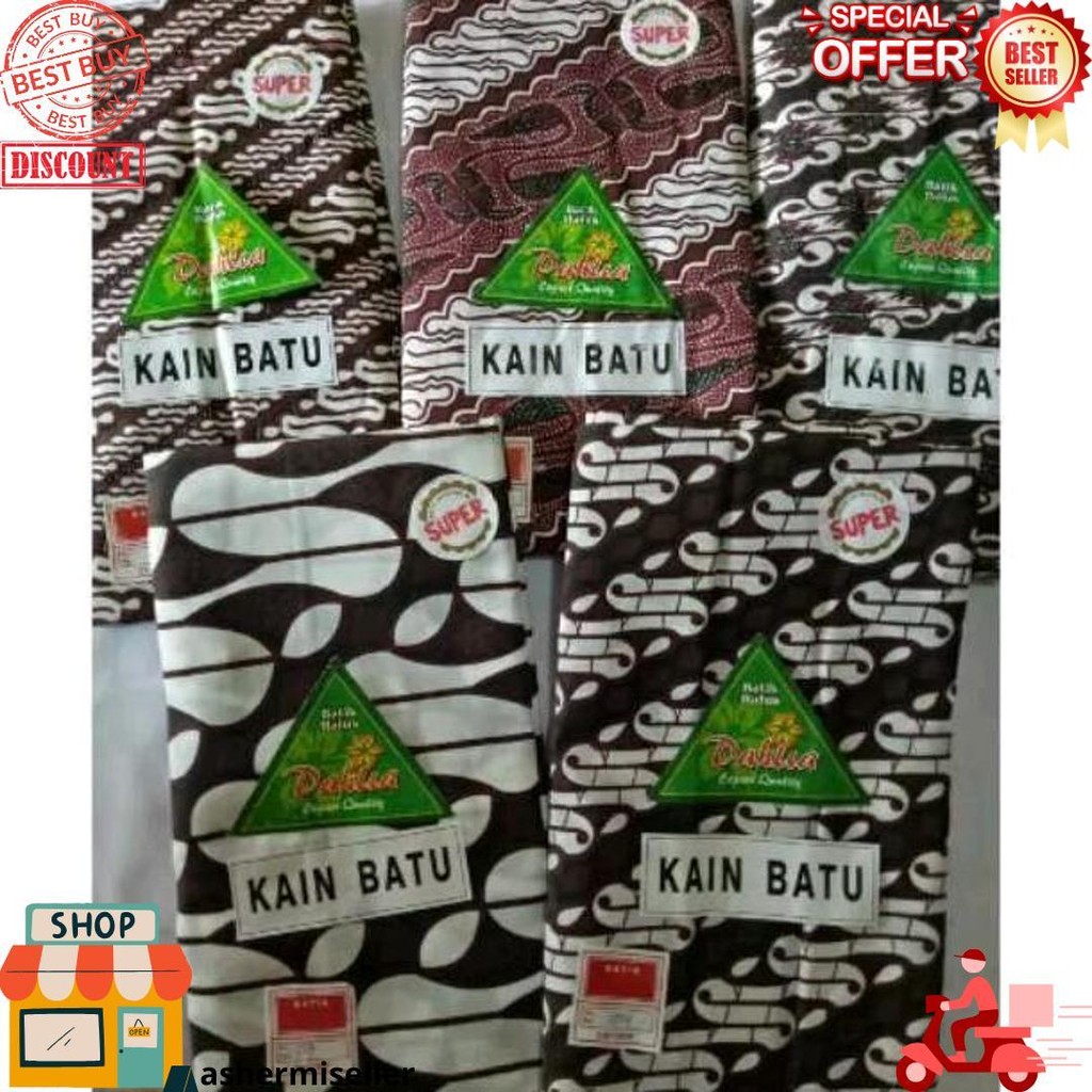 Jual Kain Batik Putih Dahlia Samping Kain Panjang Kain Batu Kebat Tapih Jarit Jarik Gratis ...