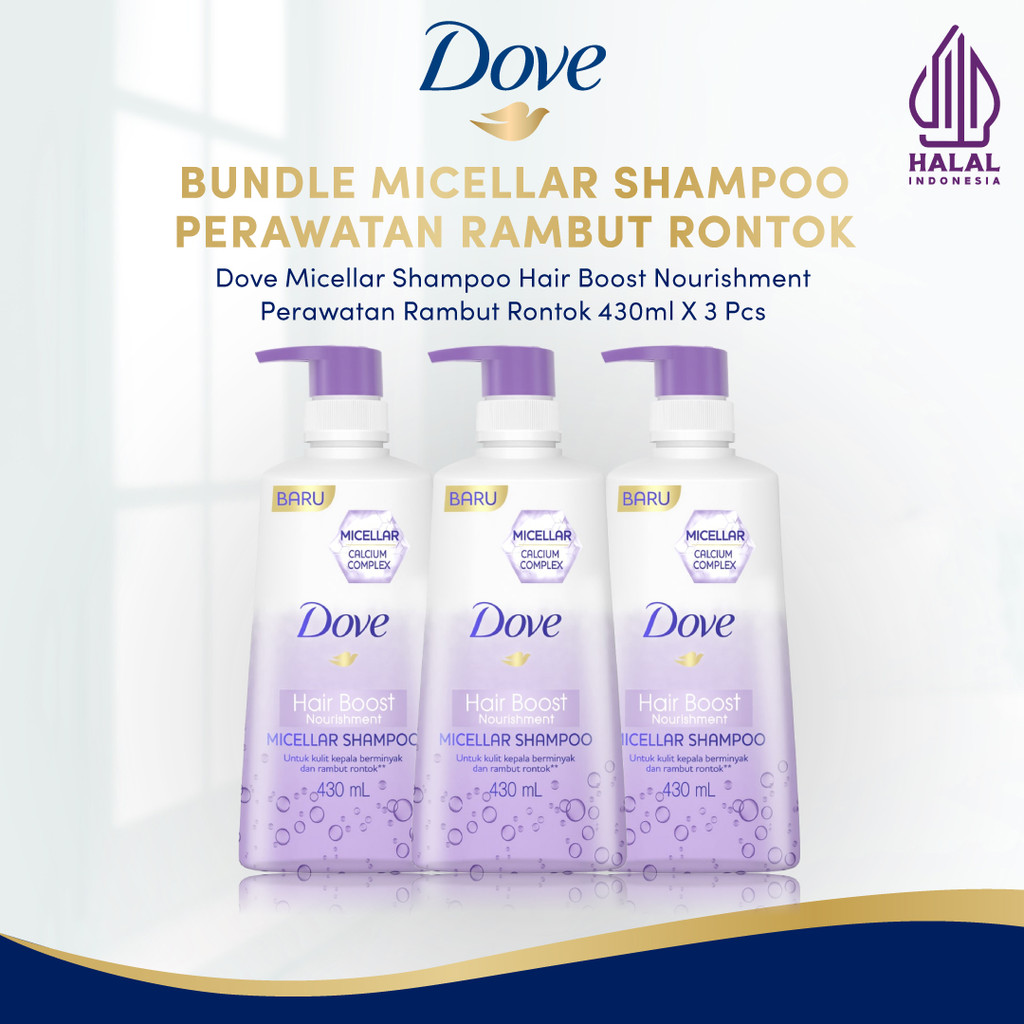 Jual Buy 3 Dove Micellar Shampoo Hair Boost Nourishment Perawatan ...