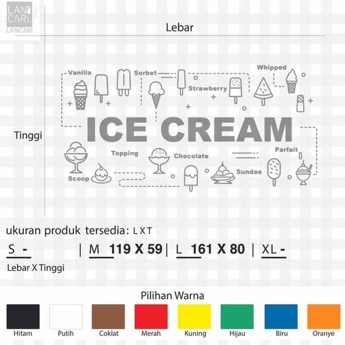 Jual New Cutting Stiker Type'S Of Ice Cream Stiker Decor Ruangan Hiasan ...
