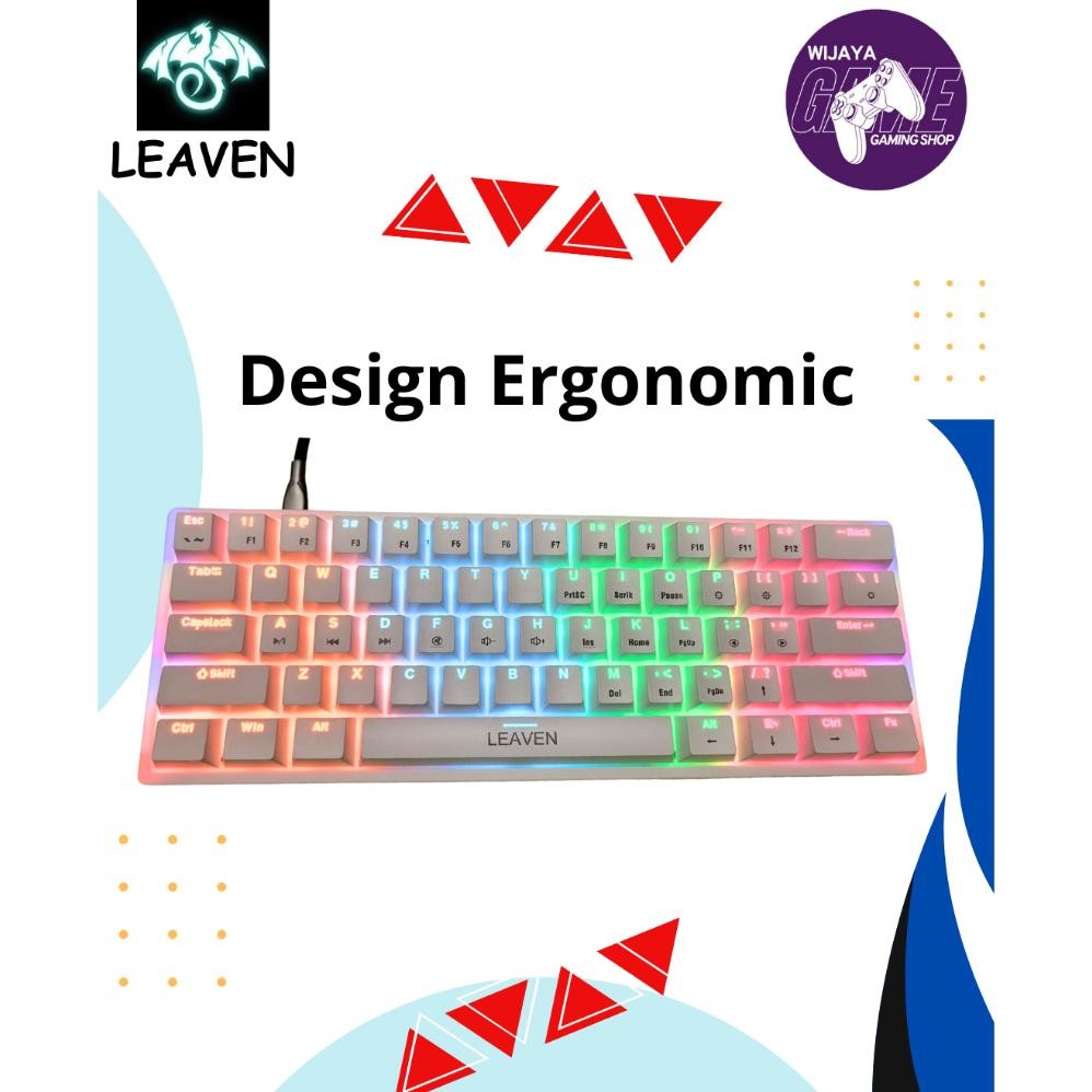Jual Leaven K620 Mechanical Keyboard Gaming Rgb Hotswappable 61Key 60% ...