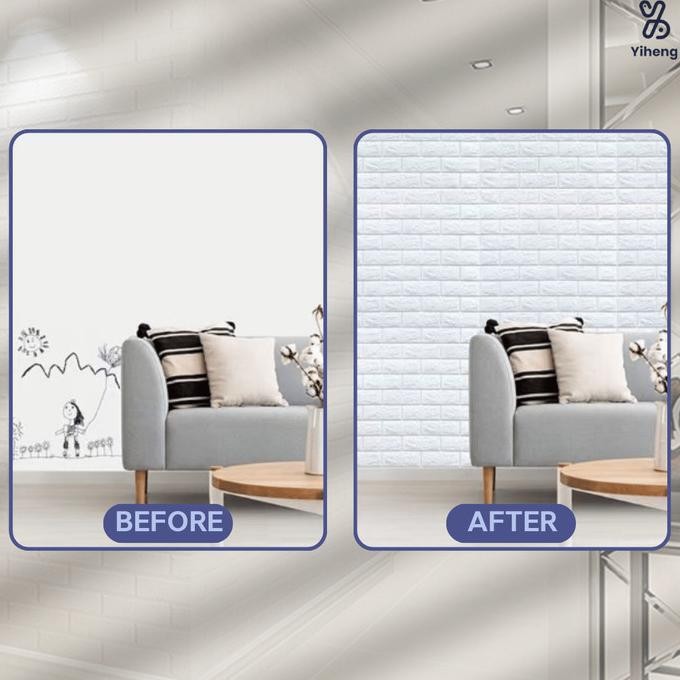 Jual Wallpaper Sticker Dinding Foam Timbul 3D Motif Batu Bata 70 x 77 ...