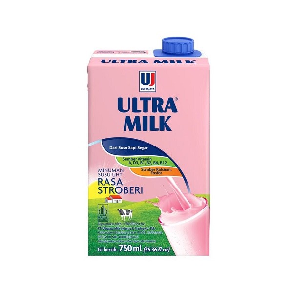 Jual ULTRA UHT STRAWBERRY 750 ML | Shopee Indonesia
