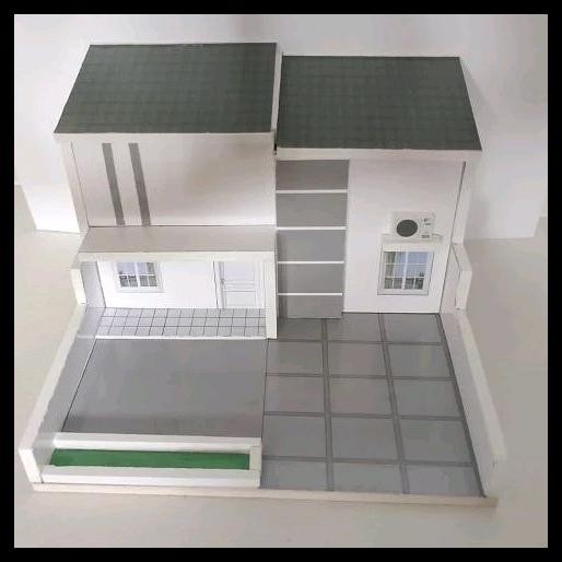 Jual MINIATUR / DIORAMA RUMAH SUBSIDI MINI PUTIH SKALA 1:64 BAHAN FULL ...