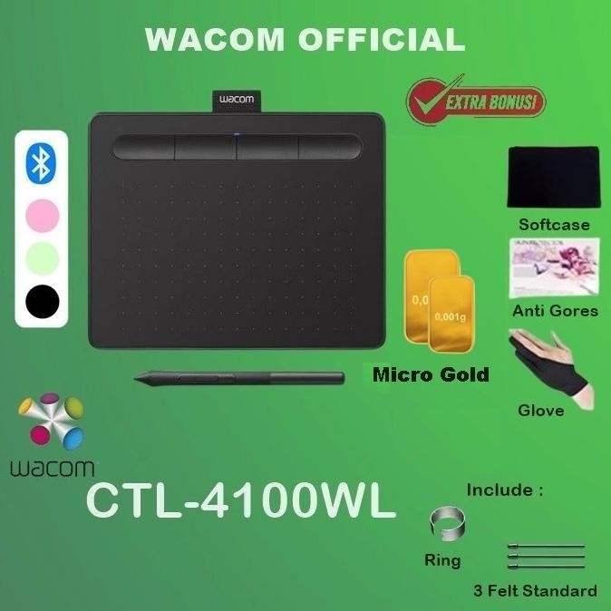 Jual Wacom Intuos Drawing Tablet Bluetooth Ctl-4100Wl Ctl4100 Ctl ...