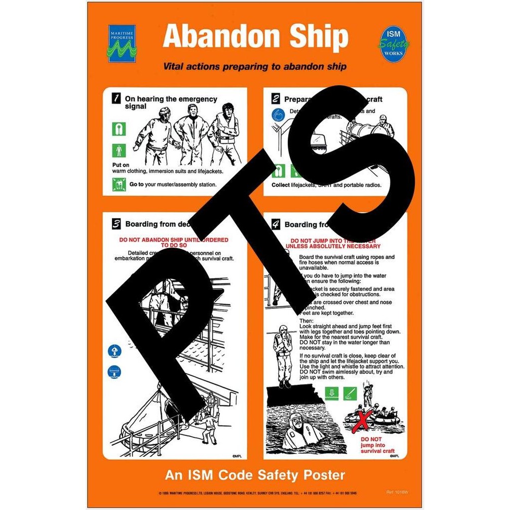 Jual SALE! STICKER POSTER IMO ABANDON SHIP SAFETY SIGN WARNING SURABAYA ...