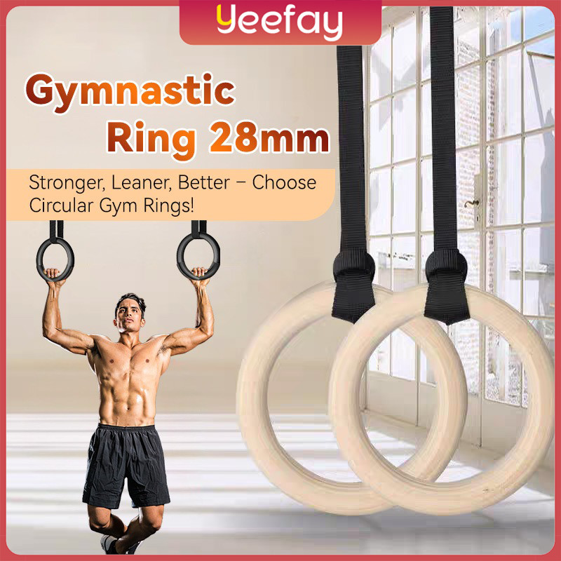 Jual Gym Ring Wooden / Gymnastic Rings / Yoga Ring Fitness / Birch Ring ...