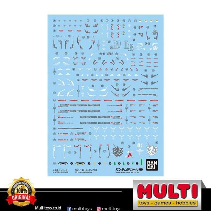 Jual GUNDAM DECAL 132 RG HI-V 62165 | Shopee Indonesia