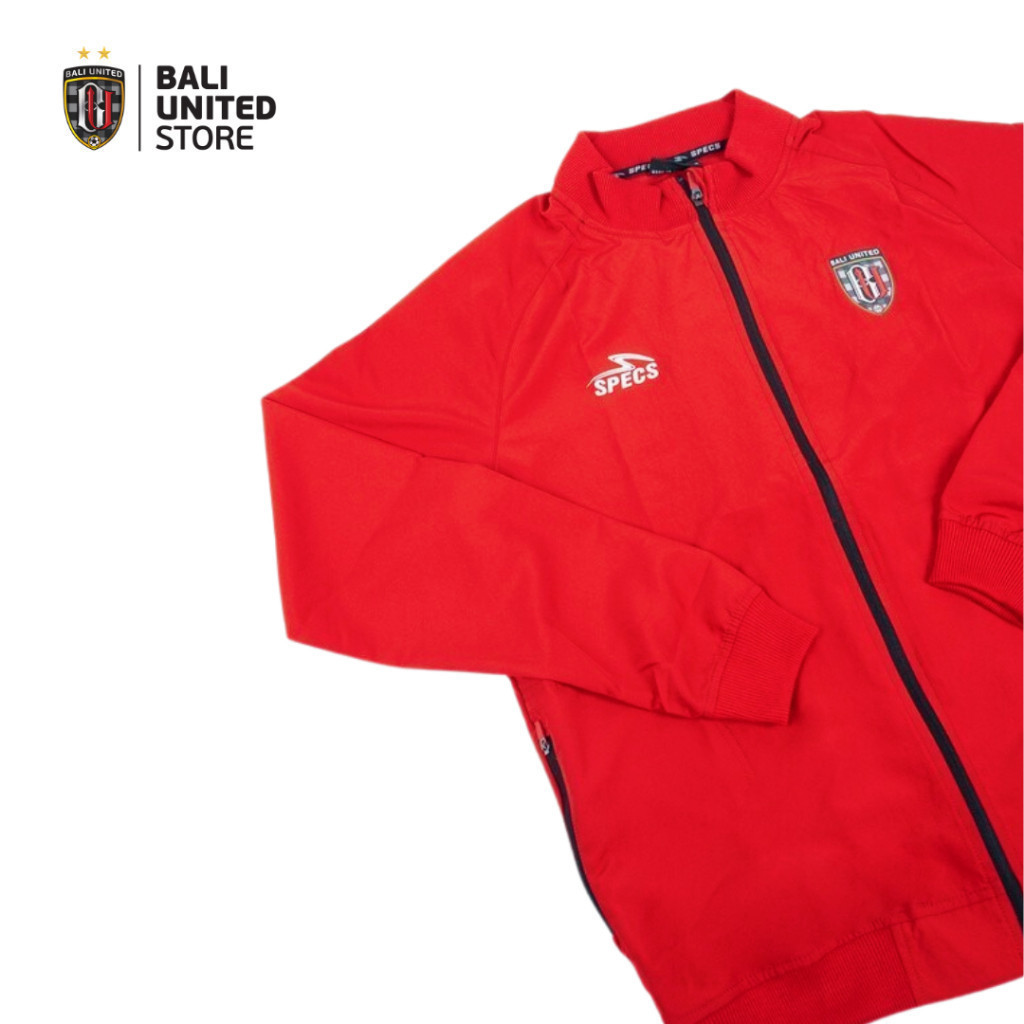 Jual Bali United SPECS Basketball Red Jacket 2023 - Jaket Besbol Merah ...