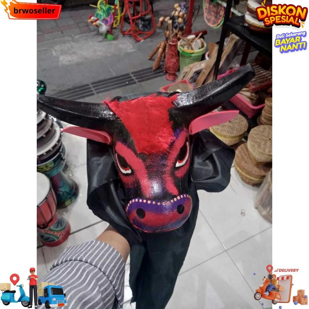 Jual Siap Kirim Bantengan Besar Banteng Mberot Kemul Panjang Mainan ...