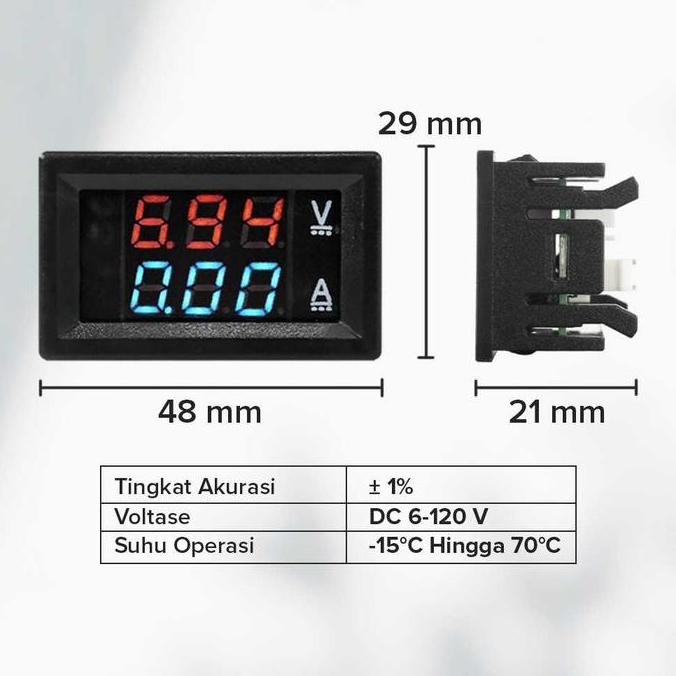 Jual Voltmeter Ammeter Digital DC 50A 100A Volt Meter Ampere Meter Alat Ukur Arus Listrik murah ...