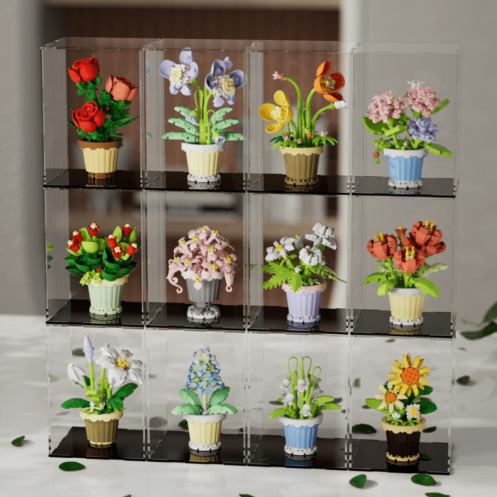 Jual DIY Mainan Balok Buket 3D Puzzle Bricks Hadiah Pot Tanaman Flower ...