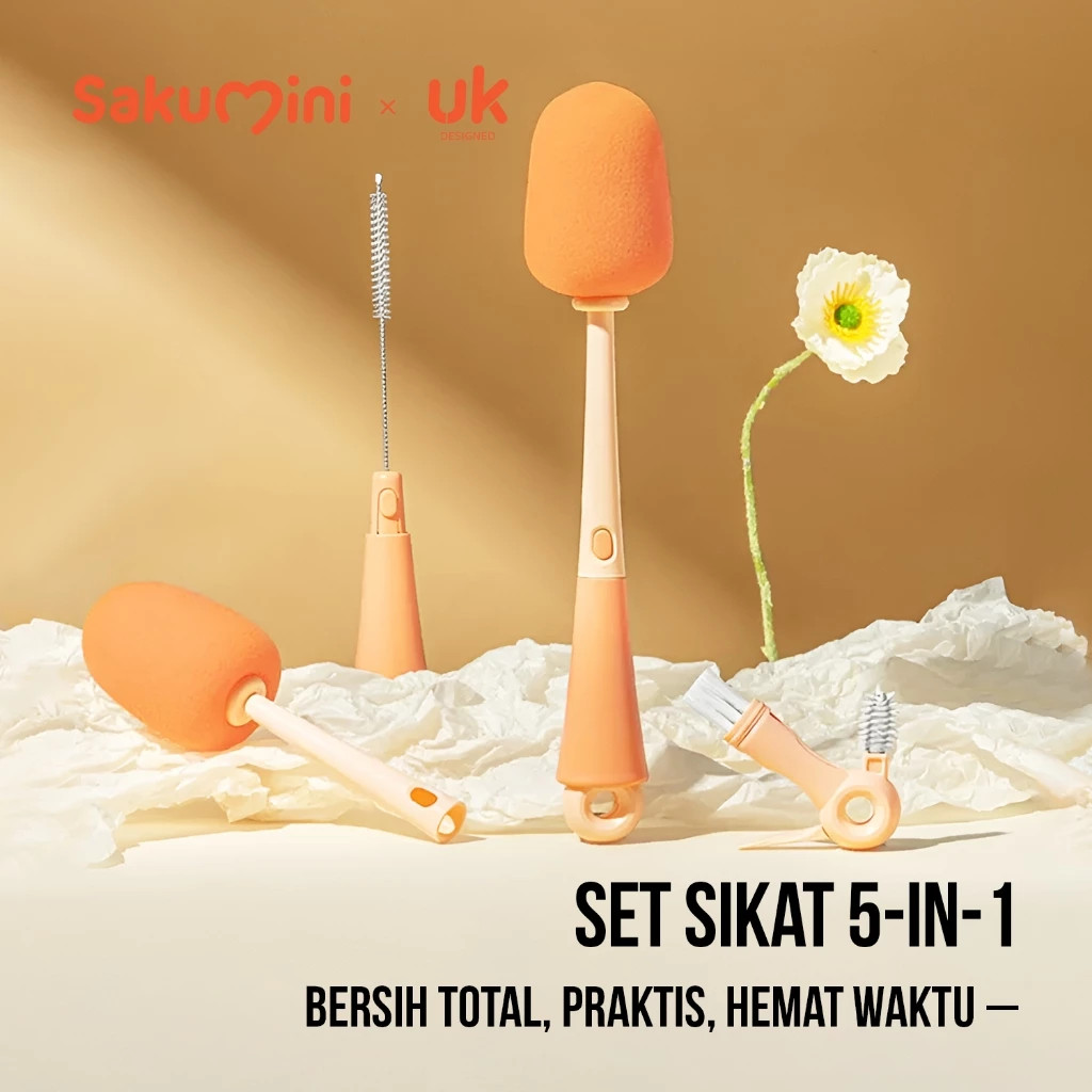 Jual Sakumini 5in1 Brush Set Multifungsi Sikat Pembersih Botol Susu Dot ...