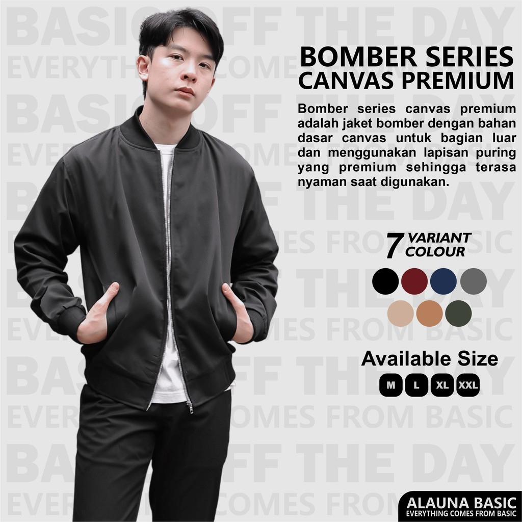 Jual Jaket Bomber Canvas Basic Series Original Premium | Shopee Indonesia