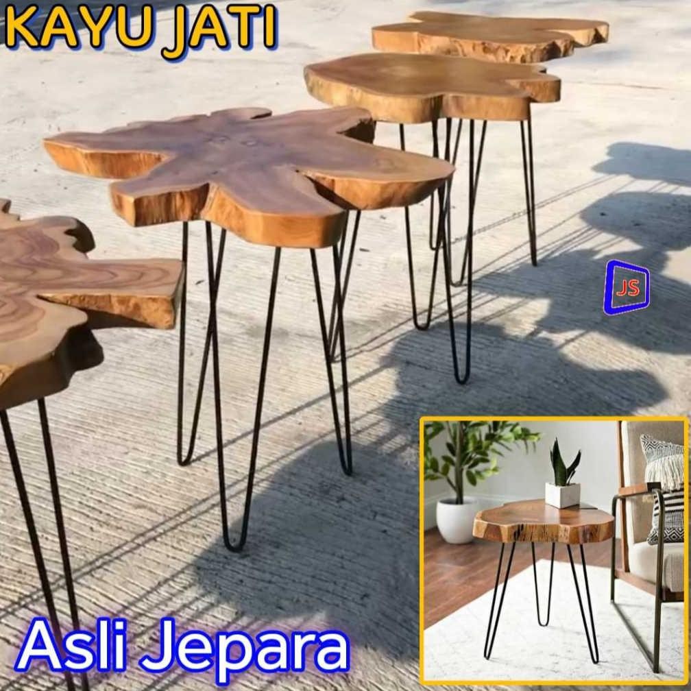 Jual NEW!!! Meja Akar Jati Murah kaki besi unik - Meja Teras Kayu Solid ...