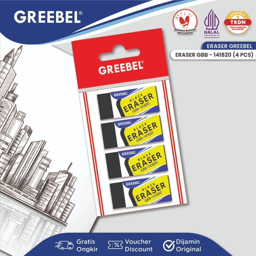 Jual GREEBEL Eraser Stip Hapusan GBB-141820 / Penghapus Pensil | Shopee ...