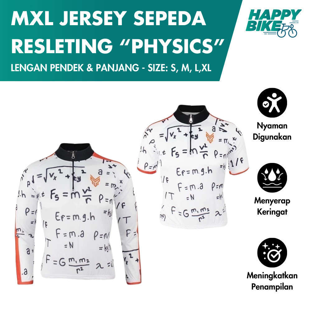 Jual MXL Jersey Sepeda Physics Baju Sepeda Lengan Panjang/Pendek Dengan ...