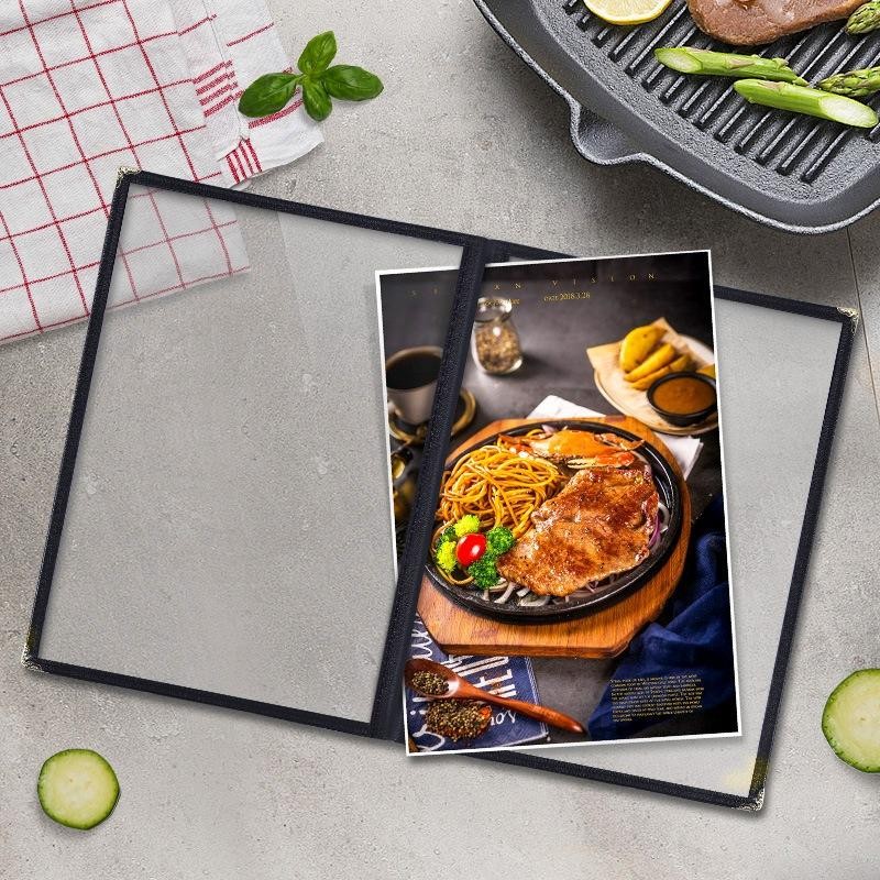 Jual 2/4 Pages A4 Buku Menu Restoran Kulit Cover Pelindung Menu Cover ...