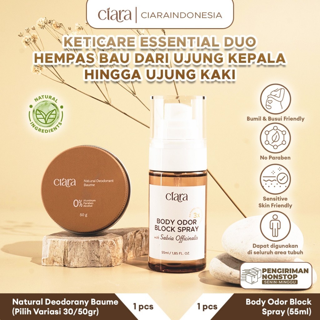Jual [READY STOCK NEW LAUNCH] Ciara Body Odor Block Spray X Natural ...
