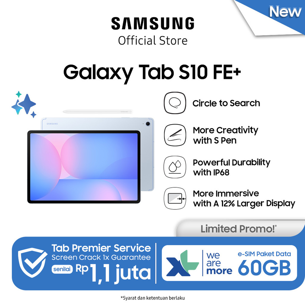 Jual Samsung Galaxy Tab S10 FE+ 12GB/256GB - Blue | Tablet AI | Galaxy ...