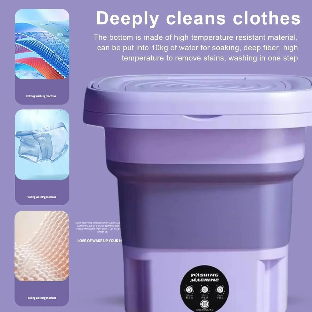 Jual 8L Folding Washing Machine Bucket For Clothes Socks Underwear ...