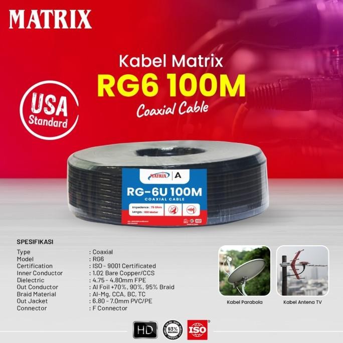 Jual KABEL MATRIX TV & PARABOLA 100 METER | Shopee Indonesia