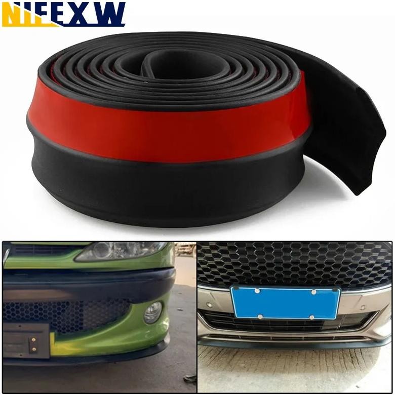 Jual Universal Car Front Bumper Lip Splitter Spoiler Rubber Skirt ...