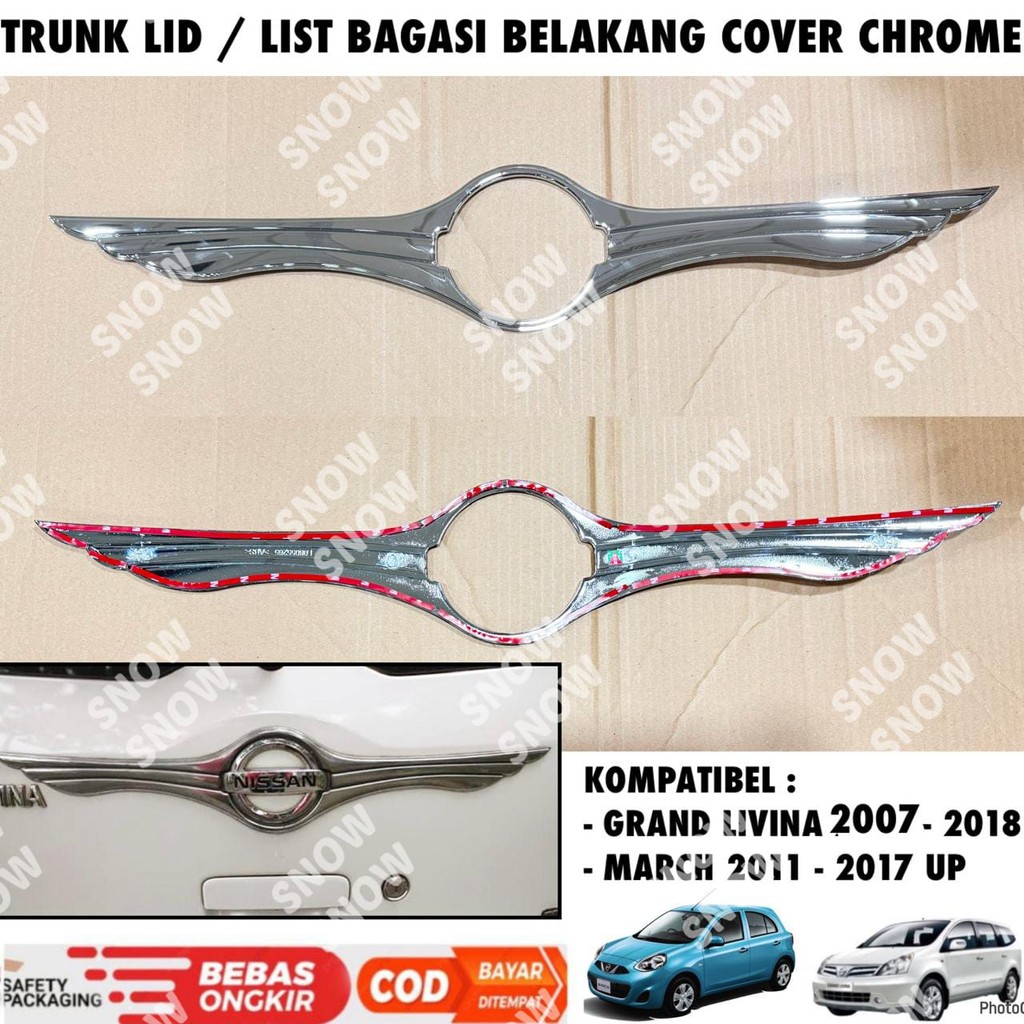 Jual Trunk Lid List Bagasi Grand Livina March 2007 2011 2014 2018 ...