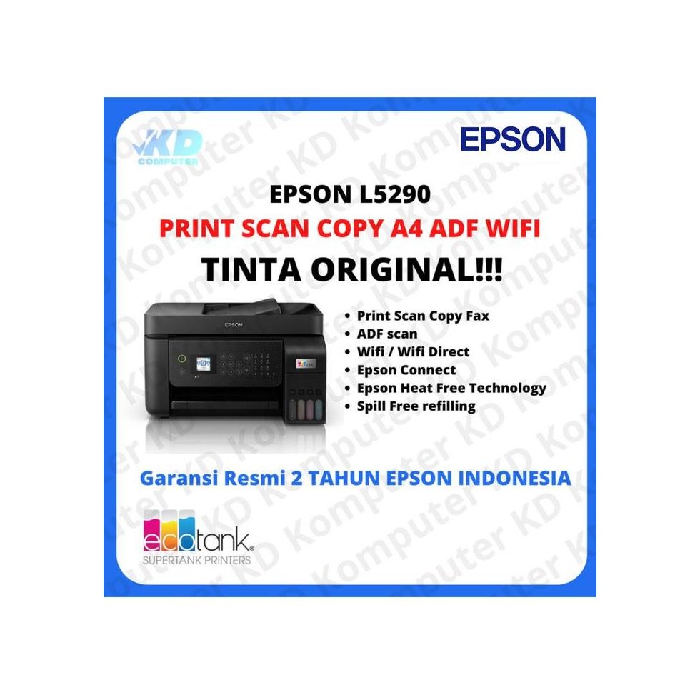 Jual Epson L5290 Print Scan Copy A4 Wifi Pengganti L5190 Resmi New Stok ...