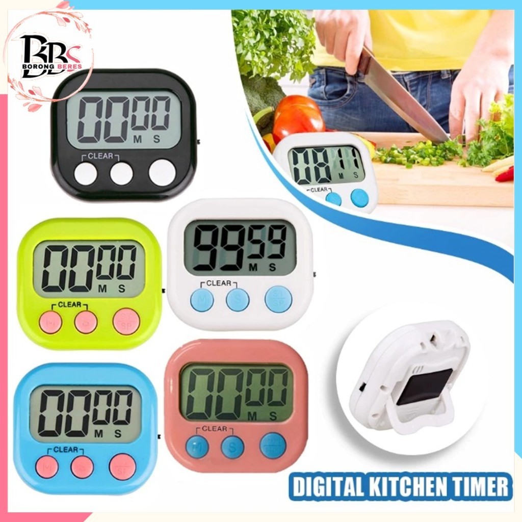 Jual BORES Digital Kitchen LCD Timer Stopwatch Timer Digital Dapur High ...