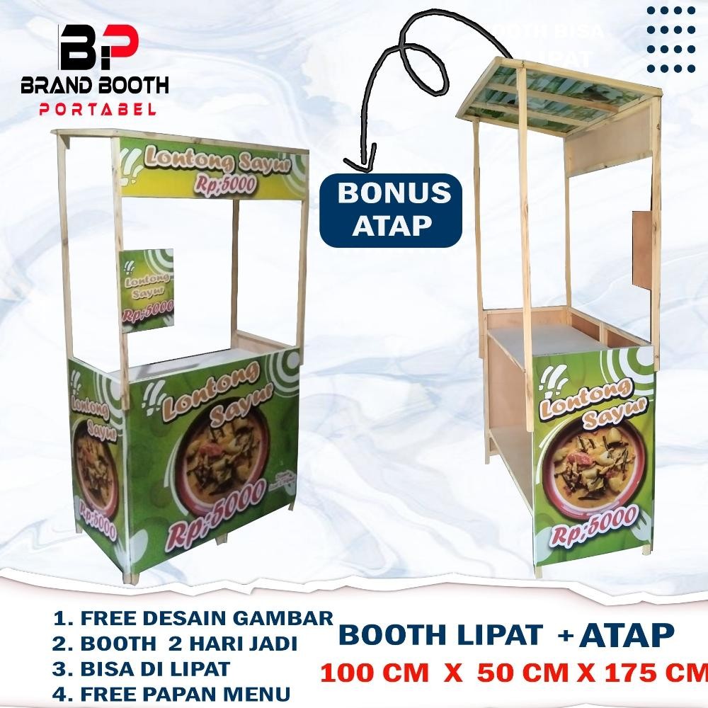 Jual xenn booth kayu portabel/booth atap portabel/ booth lipat/booth es ...