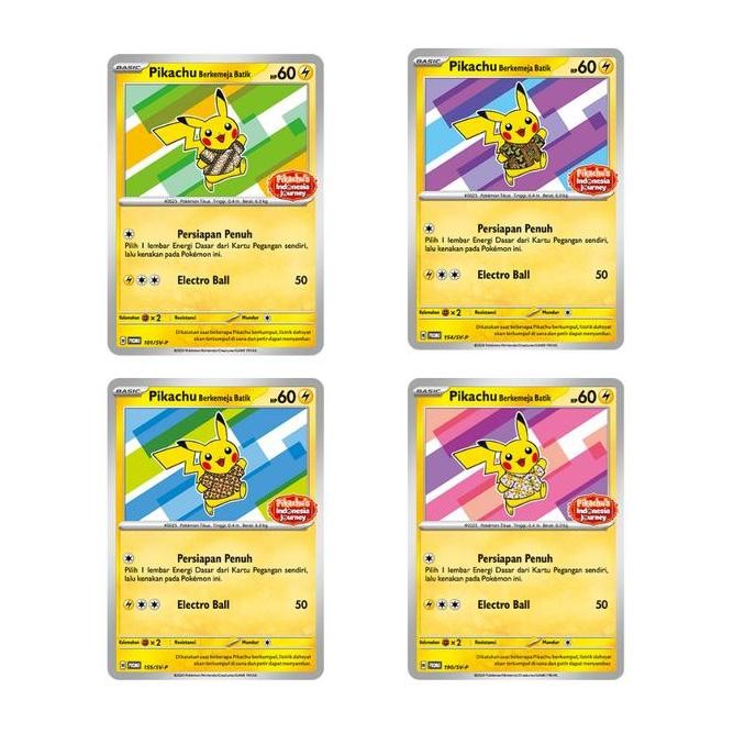 Jual Pokemon TCG Indonesia Promo Pikachu Berkemeja Batik | Shopee Indonesia