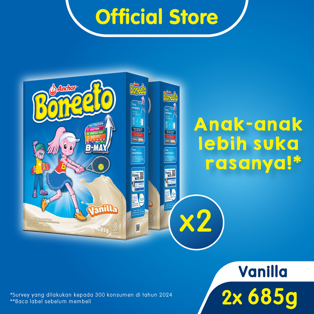 Jual Boneeto Susu Bubuk Anak Sekolah Creamy Vanilla 2 x 685g - Nutrisi ...