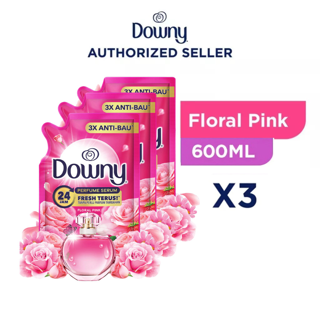 Jual Downy Pelembut dan Pewangi Pakaian Konsentrat Floral Pink 600 ml - Paket isi 3 | Shopee ...