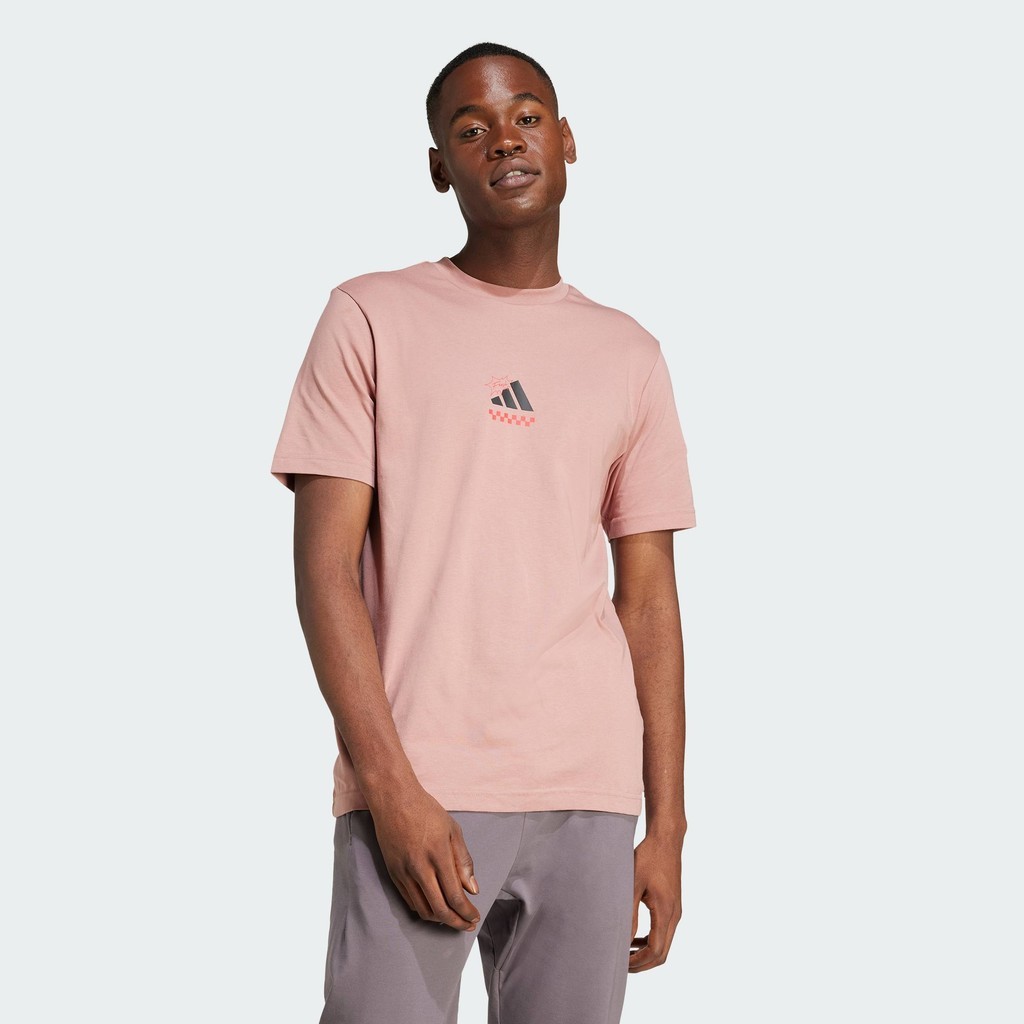 Jual adidas Lifestyle Lounge Pizza Graphic Tee Men Pink JJ4018 | Shopee ...