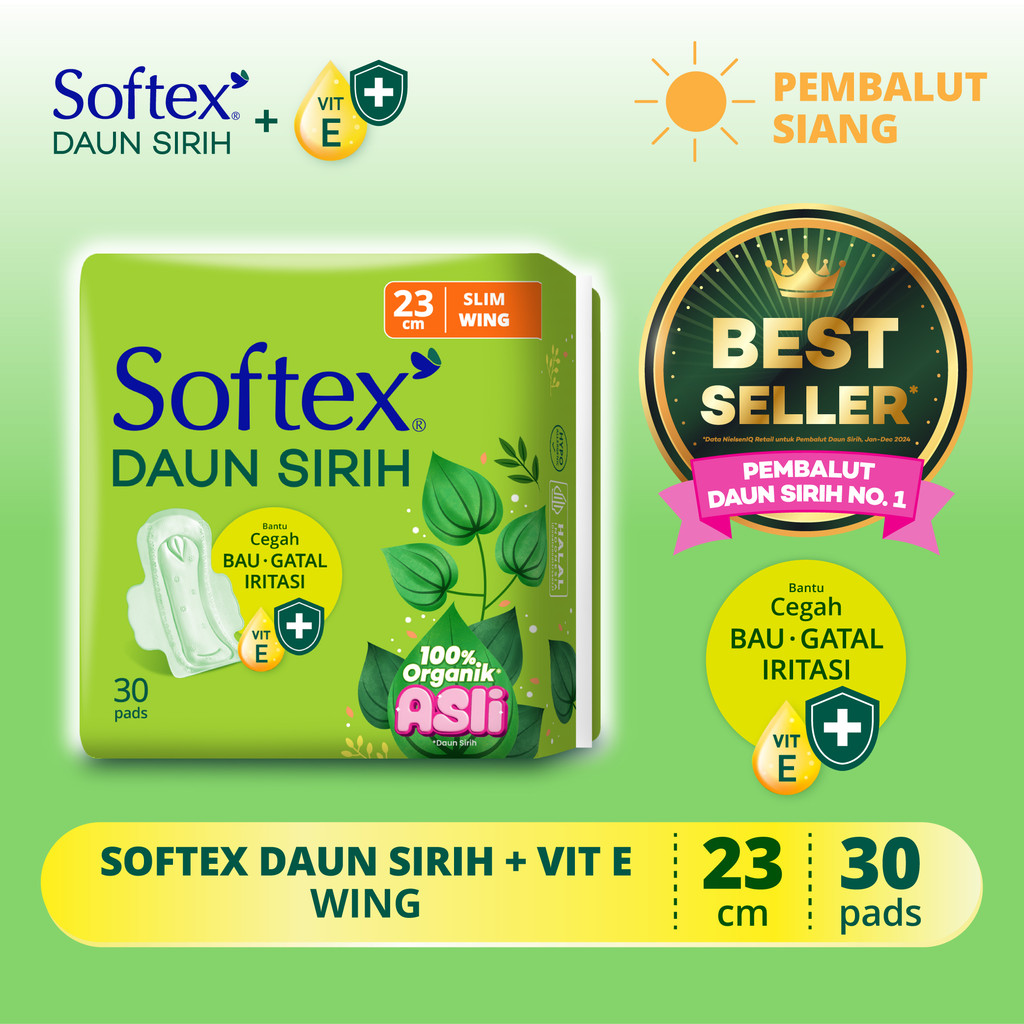 Jual Softex Daun Sirih + Vitamin E Jumbo Pack 23cm isi 30 Pads ...