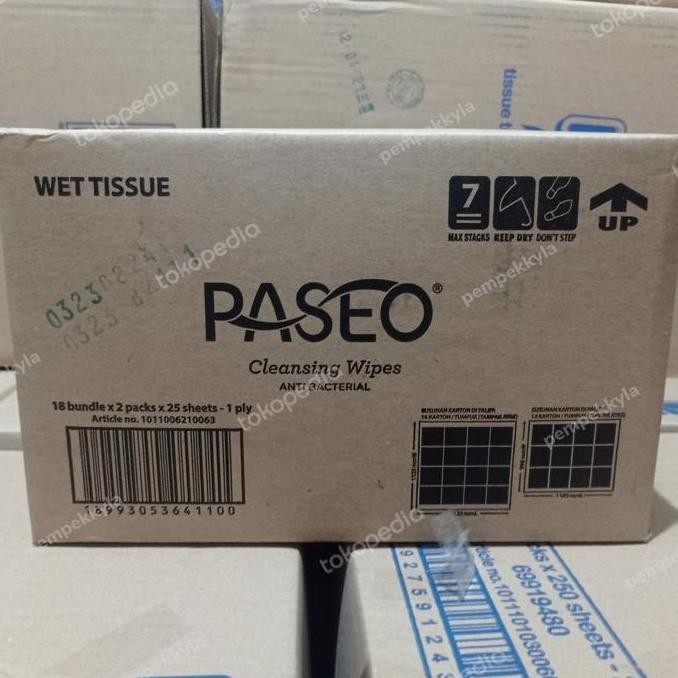 Jual TERBARU - tissue basah paseo anti bacterial buy 1 get 1 isi 18 ...